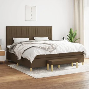 Box spring postel s matrací tmavě hnědá 200x200 cm textil 3137344