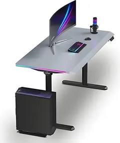 ULTRADESK Quest černá-šedá / Herní stůl / 140 x 70 x 72 - 120 cm / nas