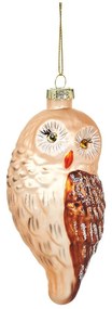 Skleněná ručně vyrobená vánoční ozdoba 13 cm Owl – Sass &amp; Belle
