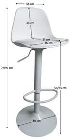 Kondela Barová židle, bílá, DOBBY NEW