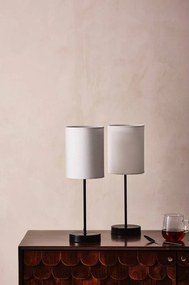 Bílá/černá látková stolní lampa (výška 45 cm) Seth – Jotex