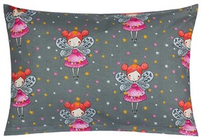 Bellatex Povláček bavlna 40x60cm na zip Víly na šedé