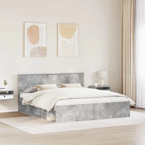 Rám postele s čelo Beton 180 x 200 cm Kompozitní dřevo 3407844