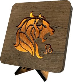 Li-Go Znamení "Lev" lampa 19x19 cm provedení povrchu: dub světlý