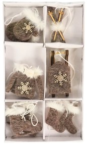 Sada vánočních závěsných dekorací CHRISTMAS SYMBOLS 6 ks - více barev