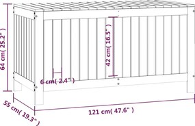 vidaXL Zahradní úložný box šedý 121 x 55 x 64 cm masivní borové dřevo [823843] Barva: Medově hnědá borovice