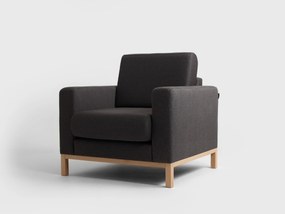 Nordic Design Antracitově šedé látkové křeslo Skandi