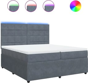 Box spring postel s matrací tmavě šedá 200x200 cm samet 3294731