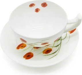 Porcelánový šálek s podšálkem Caprice, 180 ml – Fine Bone China, elegantní design