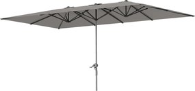 Outsunny Dvousedlový Slunečník s Kličkou 451 x 264 cm, UV Ochrana 50+, windproof Zahradní Slunečník, Balkonový Slunečník, Hliníkový Trhací Slunečník p
