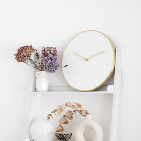 Stackers, Nástěnné hodiny White & Brushed Gold Clock | bílá 75654