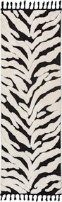 Černobílý běhoun 80x300 cm Esra Zebra – Flair Rugs