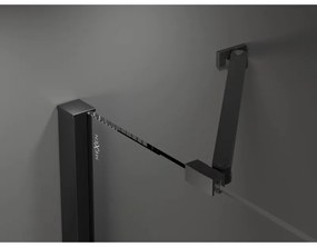 Mexen Velar Duo, posuvné sprchové dveře do otvoru 170 cm, 8mm šedé sklo, černá matná, 871-170-000-42-70