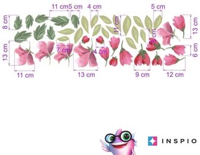 INSPIO Samolepky na zeď - Růžové květiny