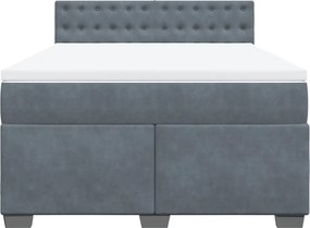 Box spring postel s matrací tmavě šedá 140x200 cm samet 3286343