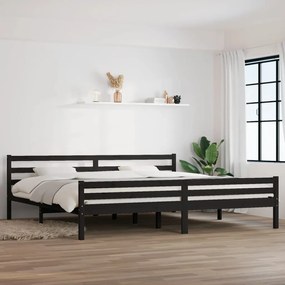 814843 vidaXL Rám postele černý masivní dřevo 200 x 200 cm
