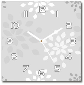 Wallmuralia Skleněné hodiny čtverec Květinový vzor 30x30 cm