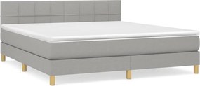 Box spring postel s matrací světle šedá 180 x 200 cm textil 3140633