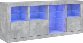 Příborník s LED osvětlením betonově šedý 164 x 37 x 67 cm 3209054