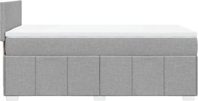 Box spring postel s matrací světle šedý 100 x 200 cm textil 3286972