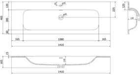 Mexen Orio, koupelnová skříňka 140 cm s umyvadlem Vela, 1 zásuvka, bílá matná, 91A10-14023-1-BF01-W23M01