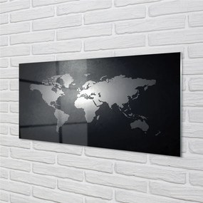 akrylový obraz Černém pozadí White mapa 125x50 cm