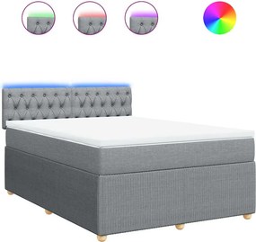 Box spring postel s matrací světle šedá 160 x 200 cm textil 3289814