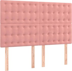 Box spring postel s matrací růžová 140x190 cm samet 3132920