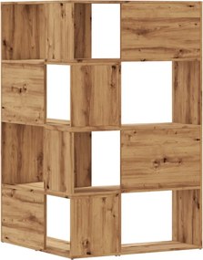 Rohová knihovna 4patrová dub artisan 85 x 85 x 140 cm kompozit 3307818