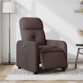 Elektrické polohovací křeslo tmavě hnědé textil 3206782