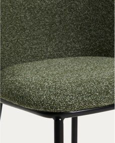 Tmavě zelená čalouněná barová židle (výška sedáku 75 cm) Ciselia – Kave Home