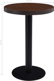 Bistro stolek tmavě hnědý 60 cm MDF 286422