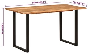 vidaXL Marketos Jídelní stůl 140 x 70 x 76 cm masivní akáciové dřevo