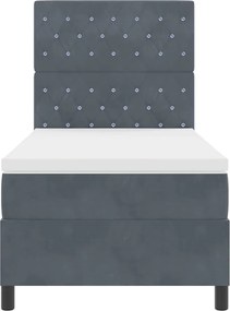 Postel s boxspringem s matrací Tmavě šedá 100 x 200 cm samet 3339747