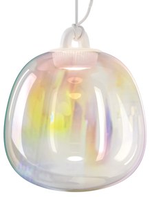 Lodes Obló small, závěs z foukaného skla Rainbow, 1x7W LED 3000K, Ø21,1x24,3cm