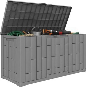 Outsunny Zahradní úložný box 227,4 l, šedý dekor dřeva