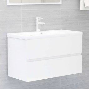 2dílný set koupelnového nábytku bílý vysoký lesk dřevotříska - Default Title