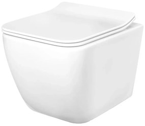 Rea Martin - závěsná WC mísa Rimless 51x37 s pomalu-padajícím sedátkem, bílá, REA-C8006