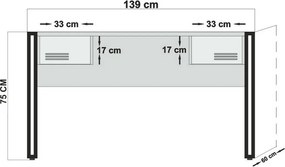 Pracovní stůl Cosmo Atlantic Pine and Black