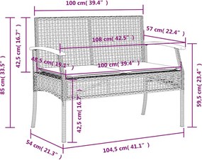 3dílný zahradní jídelní set s poduškami béžový polyratan 3213584