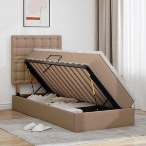 Postel s úložným prostorem Cappuccino 100 x 200 cm Umělá kůže 3371656