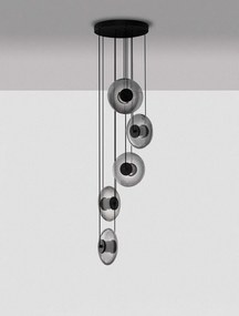 Matně černé skleněné LED stmívatelné závěsné svítidlo ø 40 cm Ballet – Nova Luce