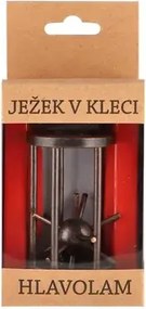Teddies Hlavolam ježek v kleci hnědý / Hlavolam / Kov / 4,5x7,5 cm / o