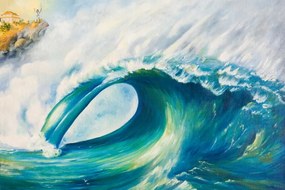 Obraz Na Plátně Pláž Moře Do Obývacího Pokoje Moře a velká vlna Canvas 120x80