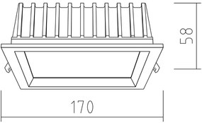 APLED - LED Podhledové SQUARE WOODLINE LED/12W/230V 3000K 17x17 cm dub masiv