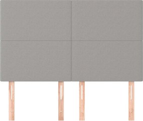 Čelo postele světle šedé 144x5x118/128 cm látkové 3116050