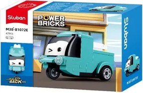Sluban Power Bricks M38-B1072E Natahovací autíčko s očima Tyrkysový ná
