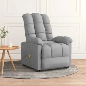 Masážní křeslo světle šedé textil 289806