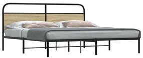 Kovový rám postele bez matrace dub sonoma 200 x 200 cm 3318646