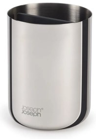 Kelímek na zubní kartáčky z nerezové oceli v leskle stříbrné barvě EasyStore Luxe – Joseph Joseph